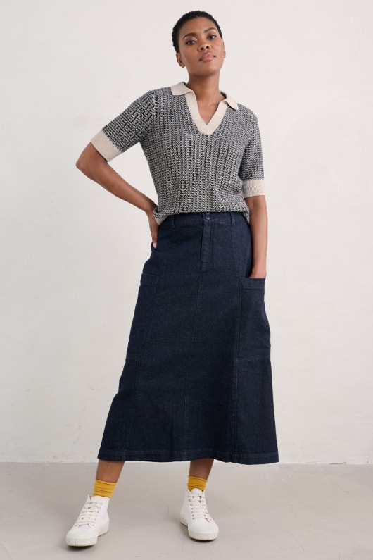 Atlantic Ivy A Line Midi Skirt Seasalt Cornwall Seasalt Cornwall