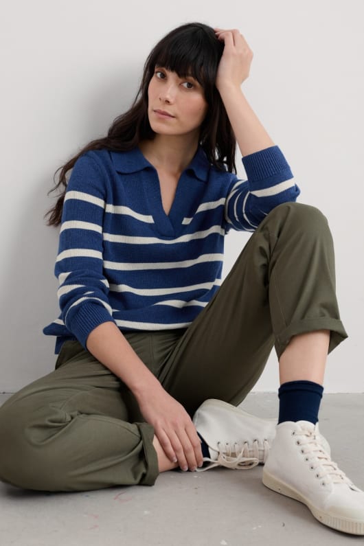 Barbizan Organic Cotton Collared Jumper - Seasalt Cornwall