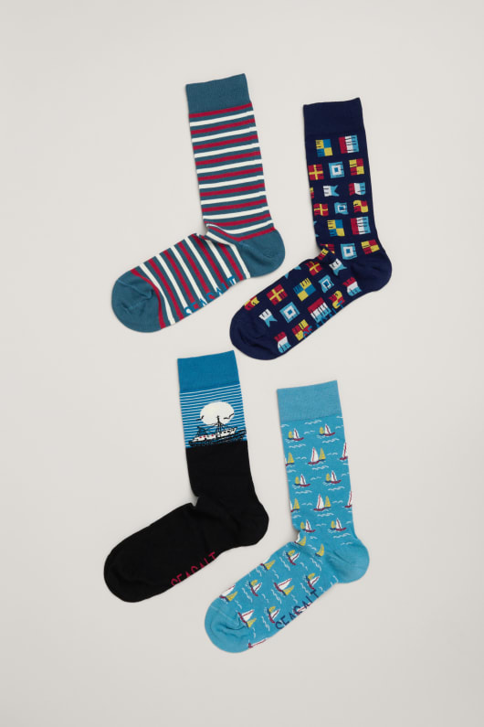 Gift Box 4 Pairs Nautical Men s Socks Seasalt Cornwall Seasalt Cornwall