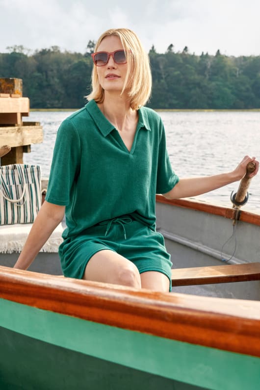 Sister Ship Terry Towelling Top - Collared T-Shirt - Seasalt Cornwall